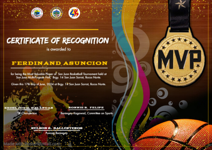 Basketball Excellence Certificate Template (1) | PosterMyWall