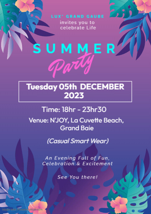 Summer Party Poster (1) | PosterMyWall