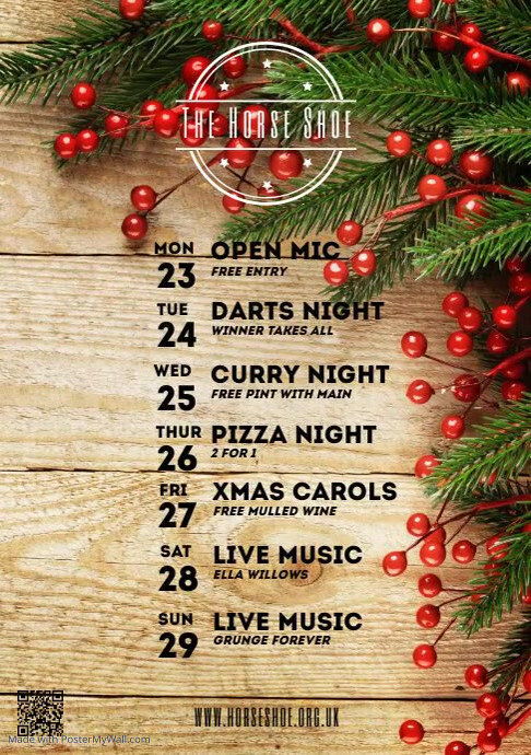 Upcoming Events December Christmas Theme | PosterMyWall