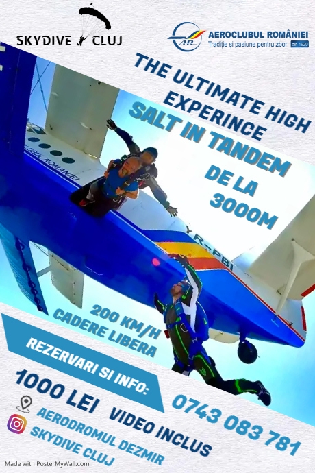 Copy of Skydiving Course Poster Template | PosterMyWall