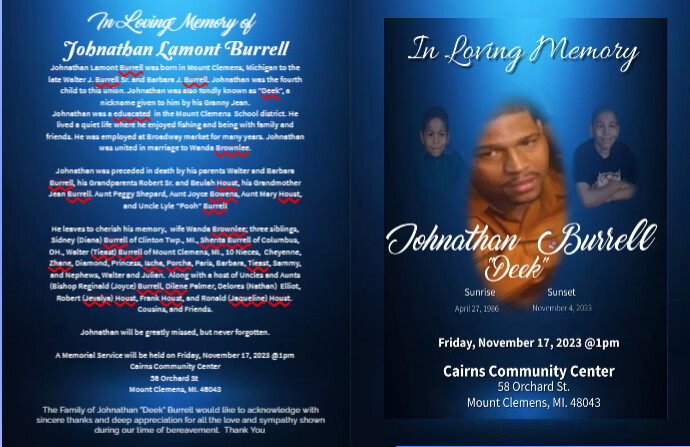 Funeral Program Large Booklet (inside) | PosterMyWall