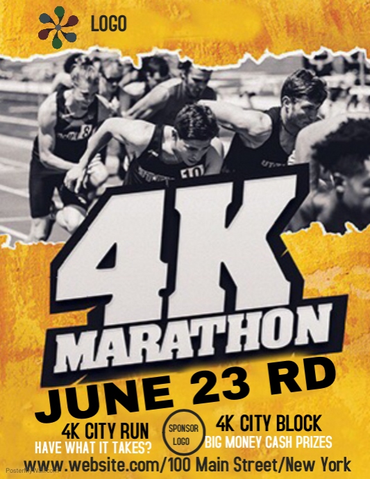 4K Marathon template | PosterMyWall