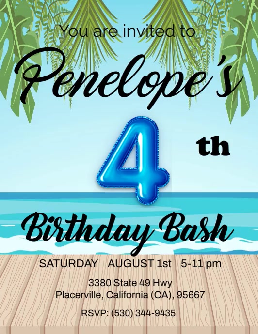 4th birthday Template | PosterMyWall