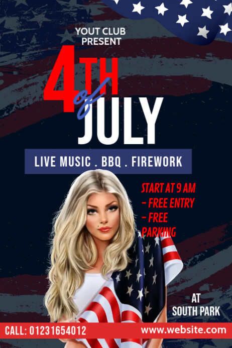 4th July Celebration Poster Template | PosterMyWall