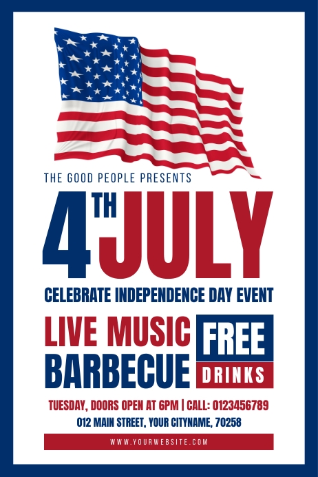 4th july independence day event poster Template | PosterMyWall