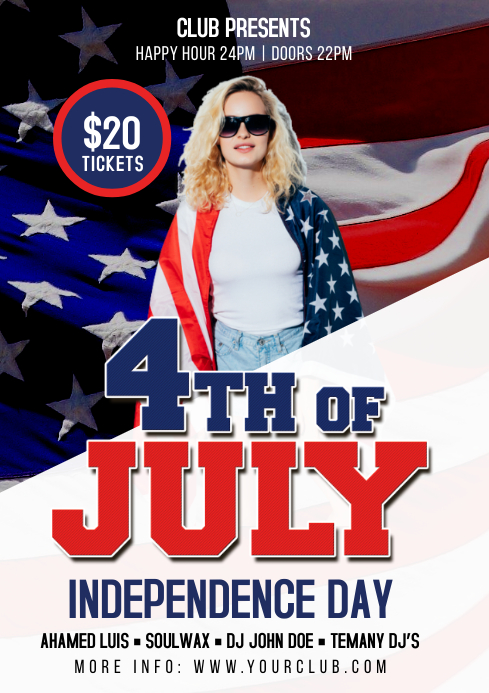 4th july Independence Day Party Flyer Template | PosterMyWall