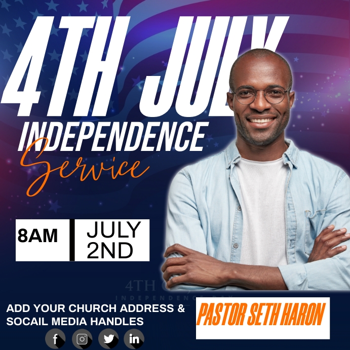 4th July independence service Template | PosterMyWall