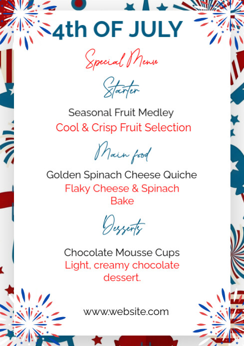 4th July menu Template | PosterMyWall