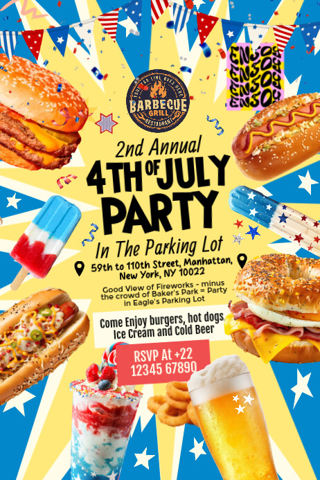 Copy of 4th July Party Poster Template | PosterMyWall