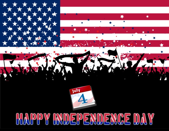 Copy of 4th July Silhouette crowd with American flag | PosterMyWall