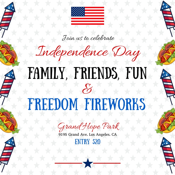 4th of July, Fireworks Template | PosterMyWall