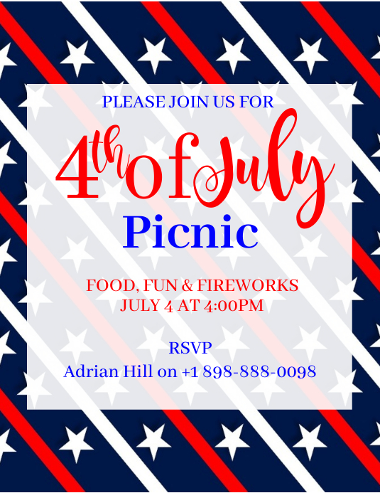 Copy of 4th of July, Independence Day, Picnic | PosterMyWall