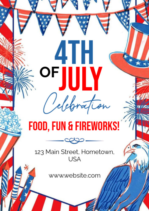 4th Of July A4 Template | PosterMyWall