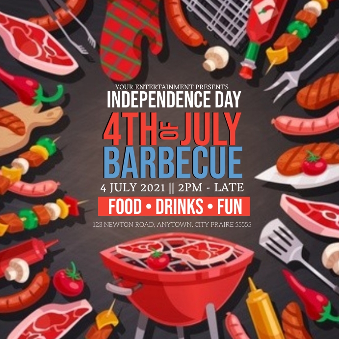 4TH OF JULY BARBECUE CELEBRATION Template | PosterMyWall