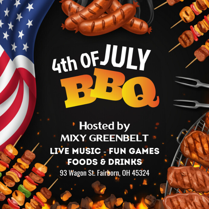 4th of July BBQ Invitation Template | PosterMyWall