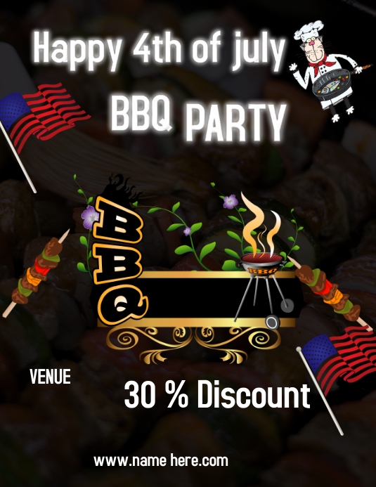 4th of july BBQ party (1) Template | PosterMyWall