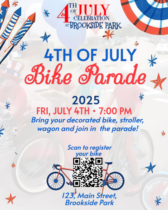 4th of July Bike Parade Flyer – Patriotic Family Event Invitation ...