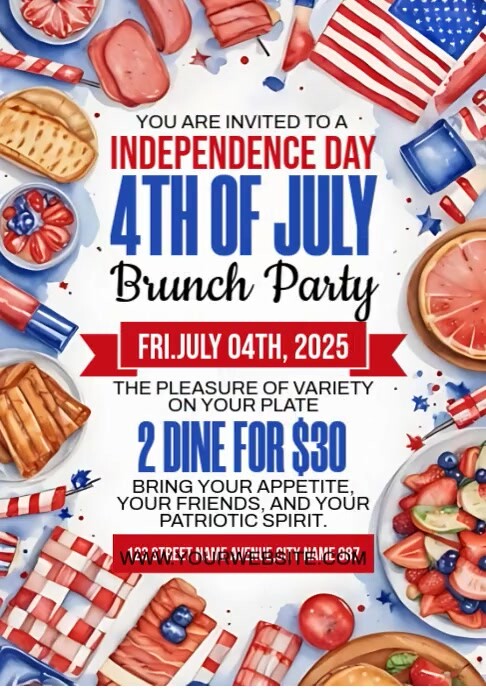 4th of July Brunch Template | PosterMyWall