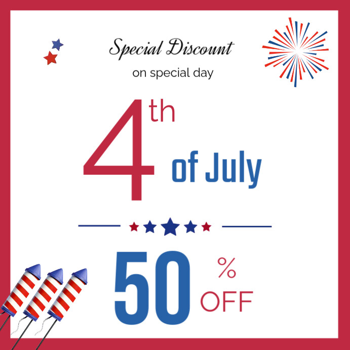 Plantilla de 4th of July business Sale offer discount | PosterMyWall