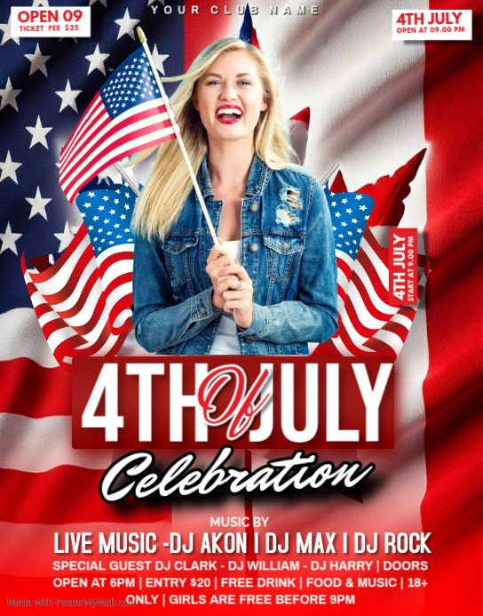 4th Of July Celebration Poster/wallboard Template | PosterMyWall
