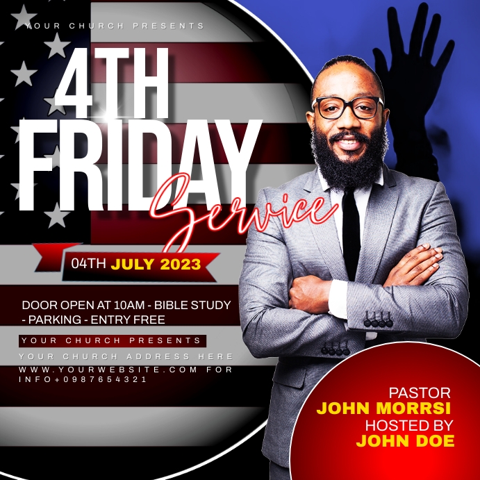 4TH OF JULY CHURCH FLYER Templat | PosterMyWall