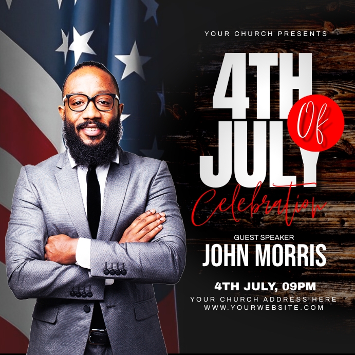 Plantilla de 4TH OF JULY CHURCH FLYER | PosterMyWall