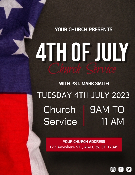 Plantilla de 4th of july church service flyer. | PosterMyWall