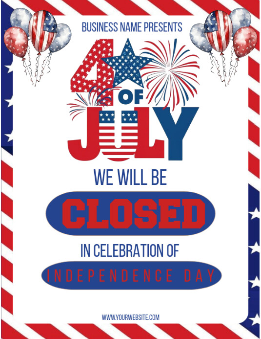 4th of July closed Template | PosterMyWall
