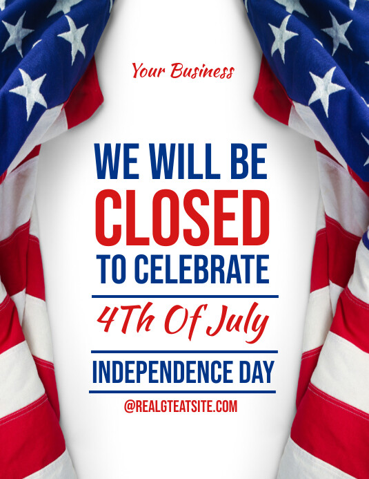 4th of July closing announcement template 202 | PosterMyWall