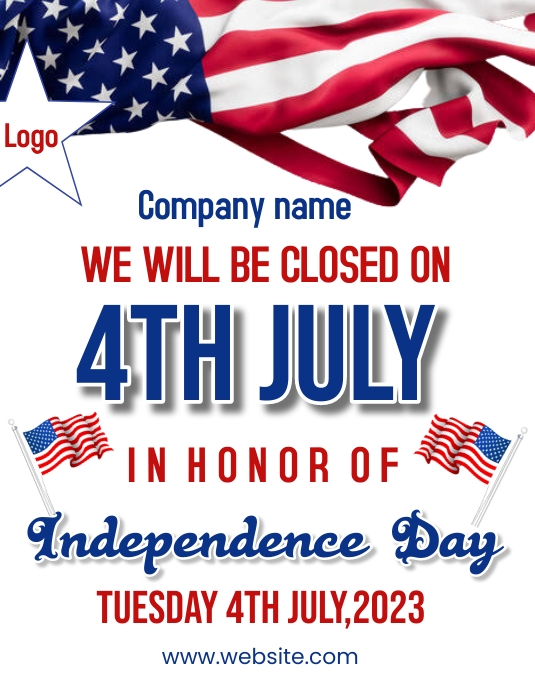 Plantilla de 4th of July closing | PosterMyWall