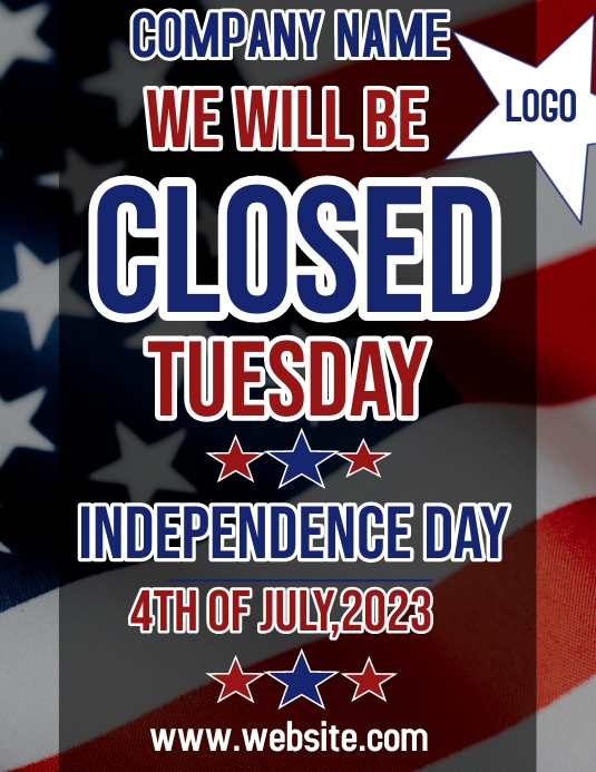4th of july closing USA Template | PosterMyWall