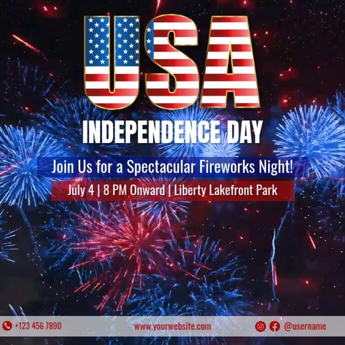 4th of July Fireworks Instagram Post Template | PosterMyWall