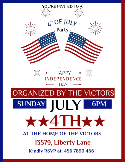 4th Of July Flyer (us Letter) Template | PosterMyWall