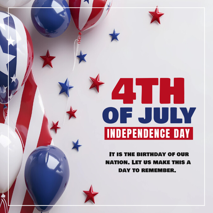 4th Of July Greeting Instagram Post Template | PosterMyWall
