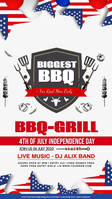 4th of july independence barbecue party Template | PosterMyWall