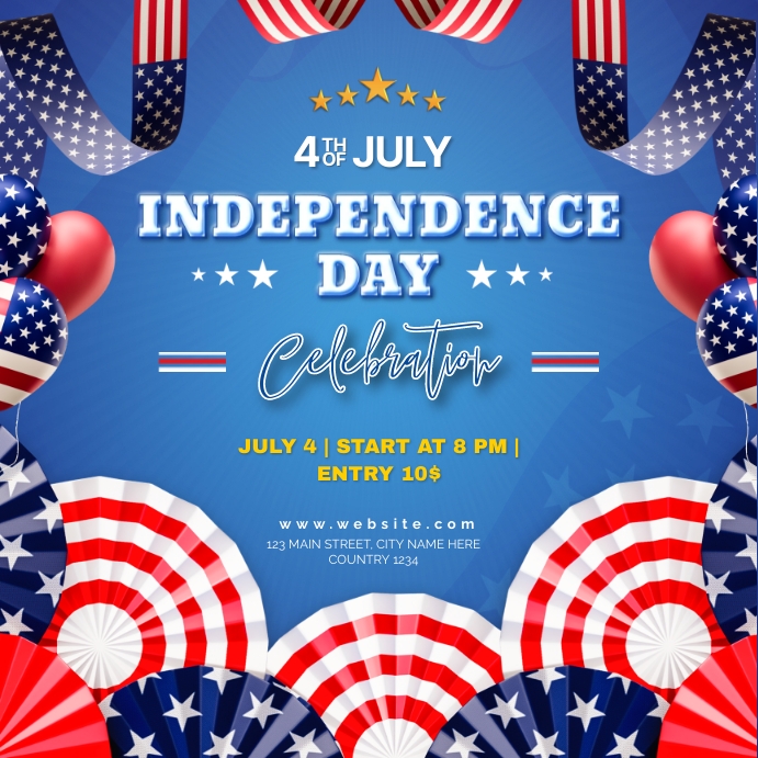 4th of July Independence Day Instagram Post Template | PosterMyWall
