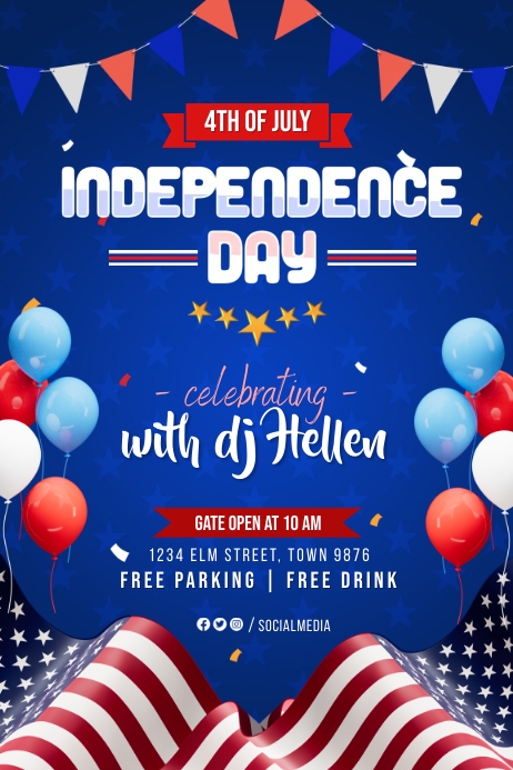 4th of July Independence Day Poster Template | PosterMyWall