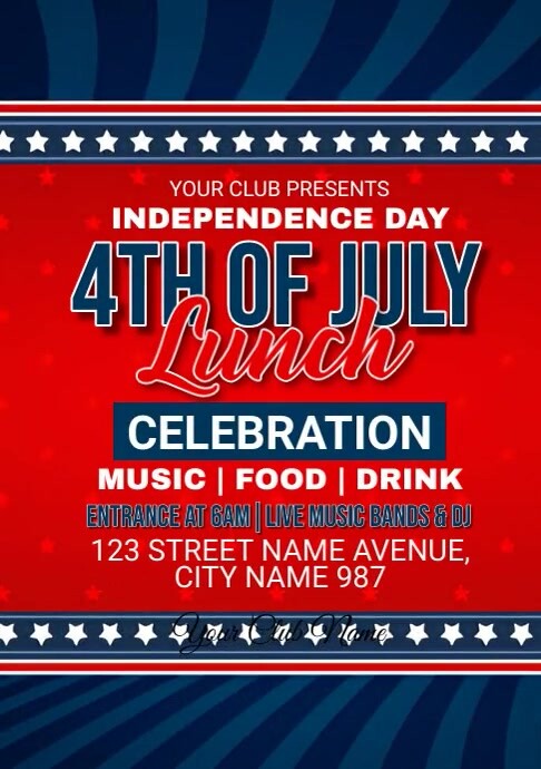 4th Of July Lunch Template | PosterMyWall