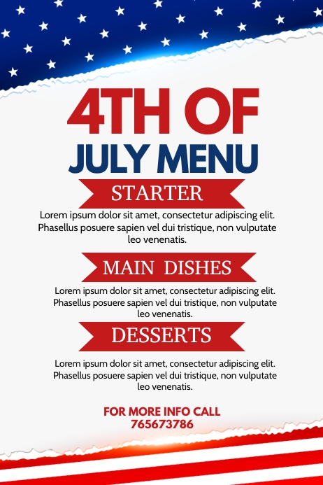 Copy of 4th of July menu | PosterMyWall