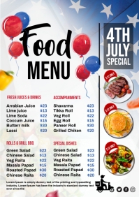 Fourth of July Menu Template | PosterMyWall
