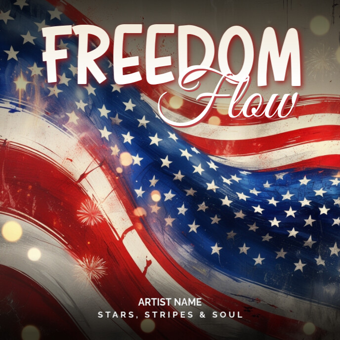 Copy of 4th of July Music Album Cover – American Flag Wave Art ...