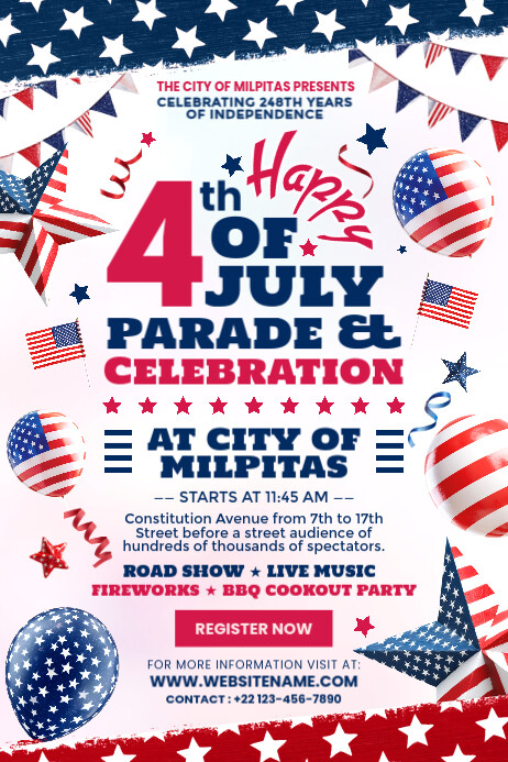 4th of July Parade Celebration Template | PosterMyWall