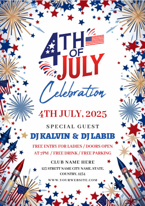 4th Of July Party Template | PosterMyWall