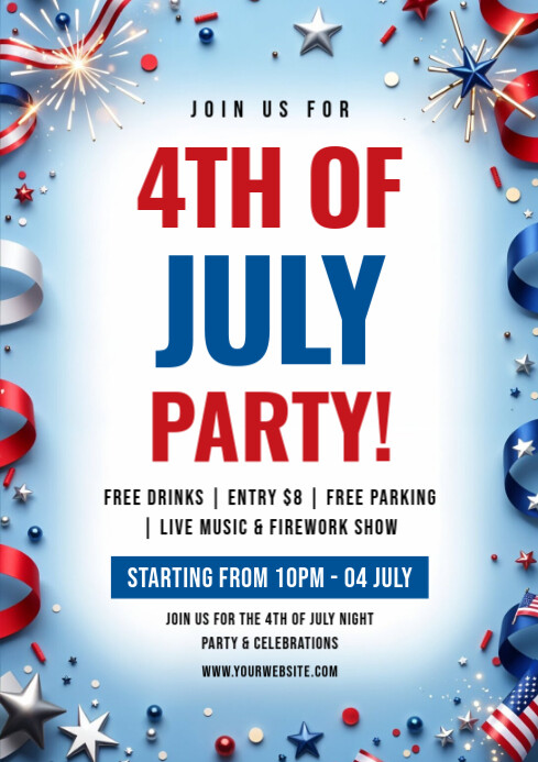 4th of July Party Template | PosterMyWall