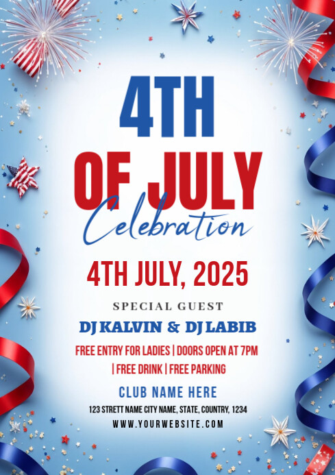 Plantilla de 4th Of July Party Flyer A4 | PosterMyWall