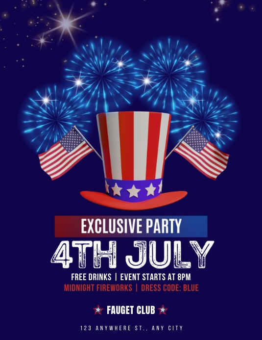 4TH OF JULY PARTY FLYER Template | PosterMyWall