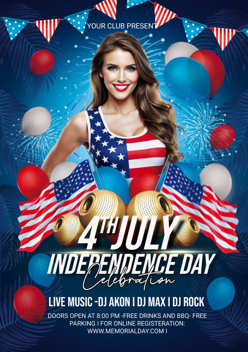 4th of July Party Flyer Template | PosterMyWall
