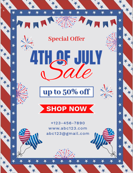 4th Of July sale Template | PosterMyWall