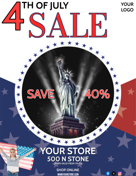 Modèle 4TH Of July Sale Flyer | PosterMyWall