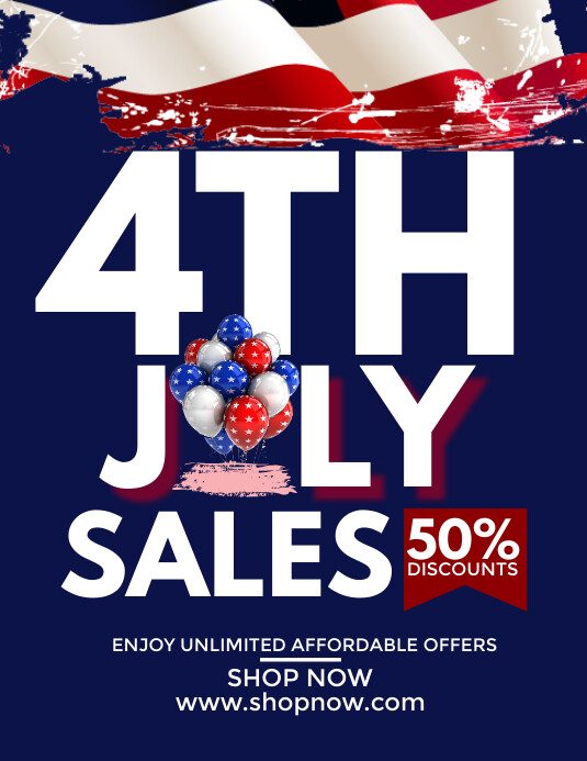 4th Of July Sales Poster Flyer (us Letter) Template | PosterMyWall